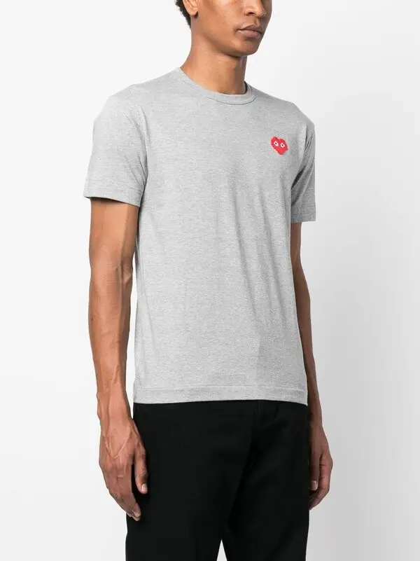 Play Comme Des Garcon Short-sleeve Cotton T-shirt - Grey