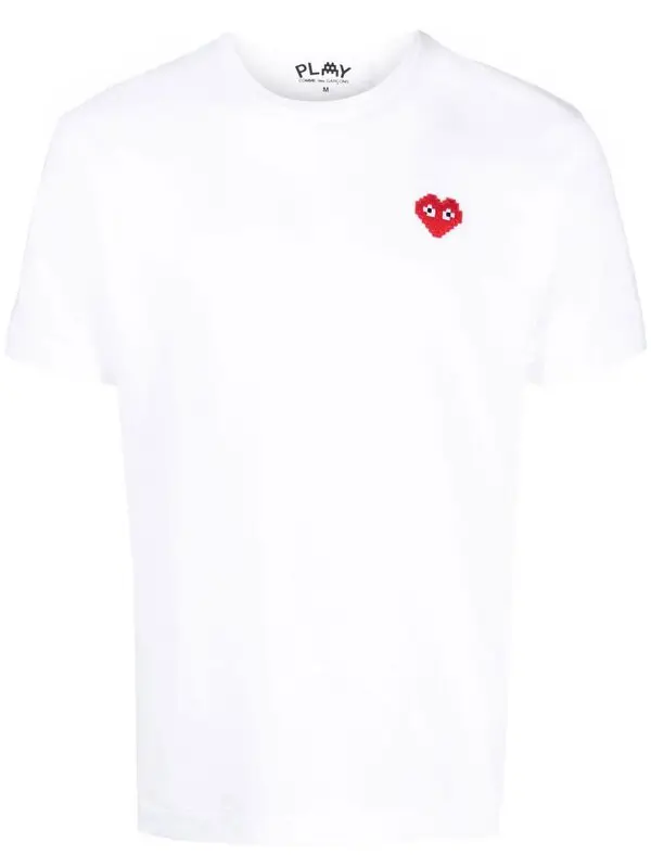 Play Comme Des Garcon Short-sleeve Cotton T-shirt - White
