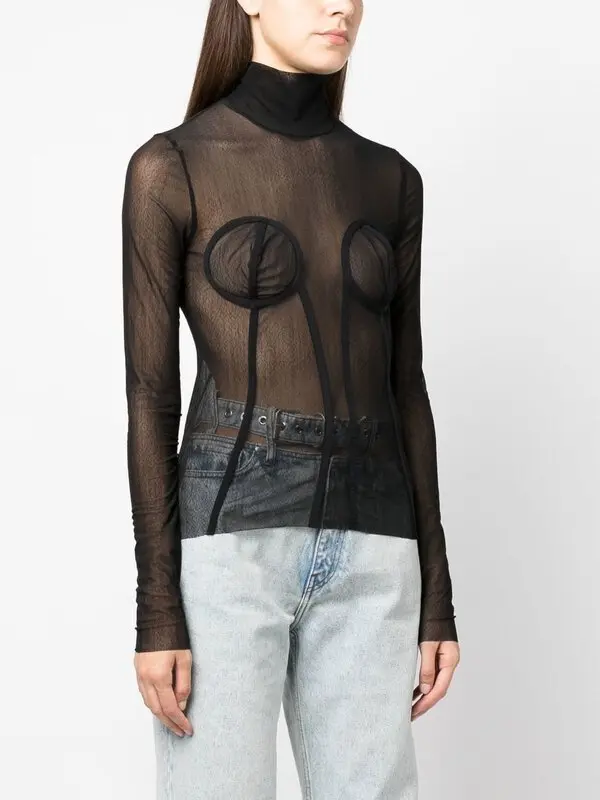 Natasha Zinko High Neck Mesh Top