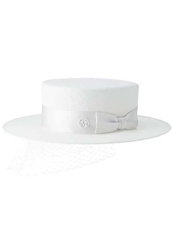 MAISON MICHEL Kiki Canotier Hat With Satin Ribbon