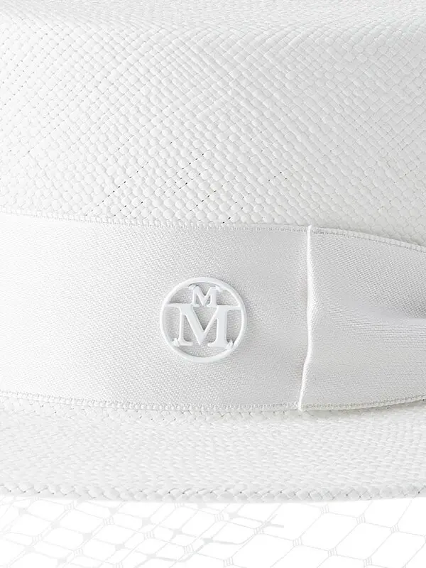 MAISON MICHEL Kiki Canotier Hat With Satin Ribbon