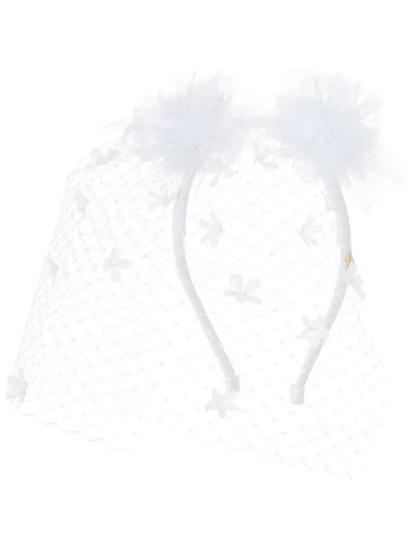 MAISON MICHEL Yosh Flower Headband - White