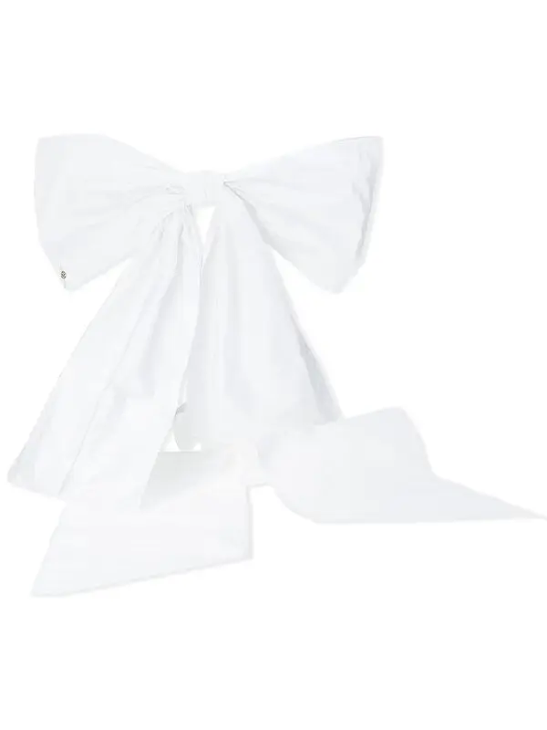 MAISON MICHEL Big Wicole Bow - White