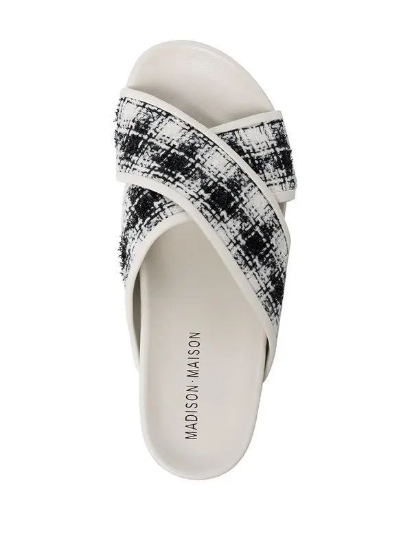 MADISON MAISON Crossover Strap Sandals - White