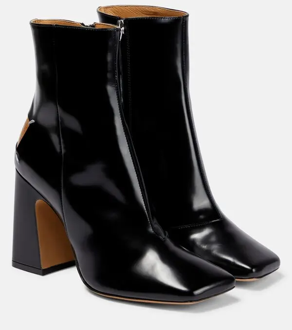 MAISON MARGIELA Patent Leather Ankle Boots - Black