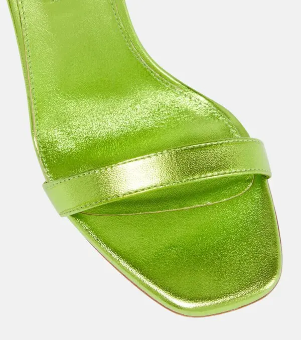 AQUAZZURA Aura 105 Embellished Leather Sandals - Green
