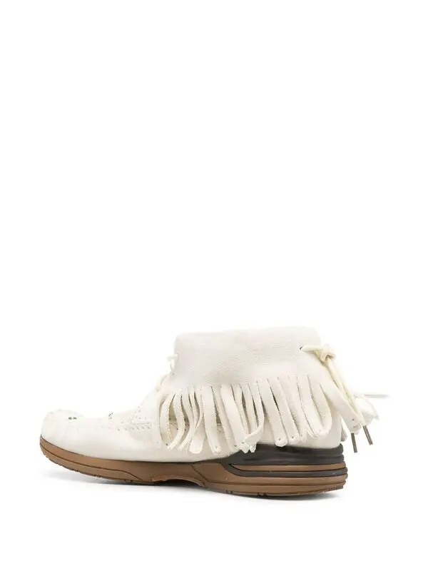 Visvim Shaman-folk Fringed Desert Boots - White