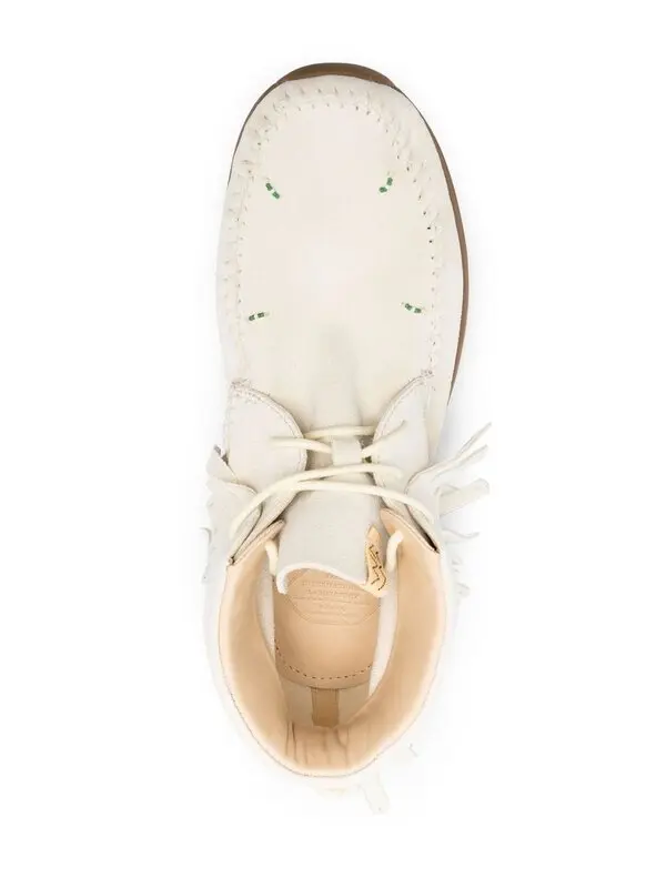 Visvim Shaman-folk Fringed Desert Boots - White