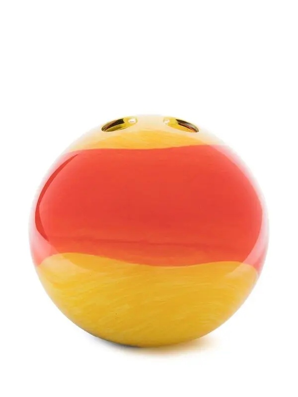 Colville Marbled Glass Vase - Orange