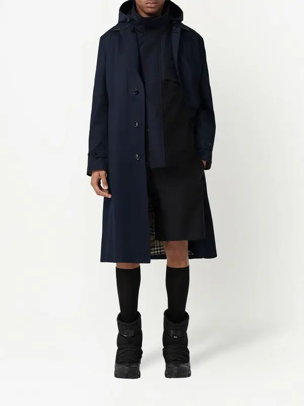 Burberry Single-breasted Hooded Coat