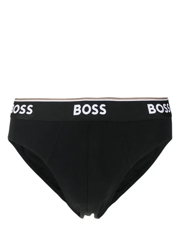 BOSS Logo-waistband Briefs Set Of 3 - Black