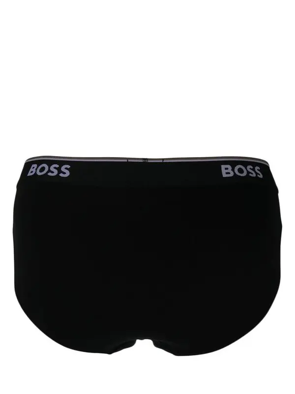 BOSS Logo-waistband Briefs Set Of 3 - Black
