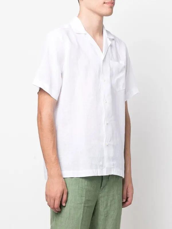 Frescobol Carioca Short-sleeve Linen Shirt - White