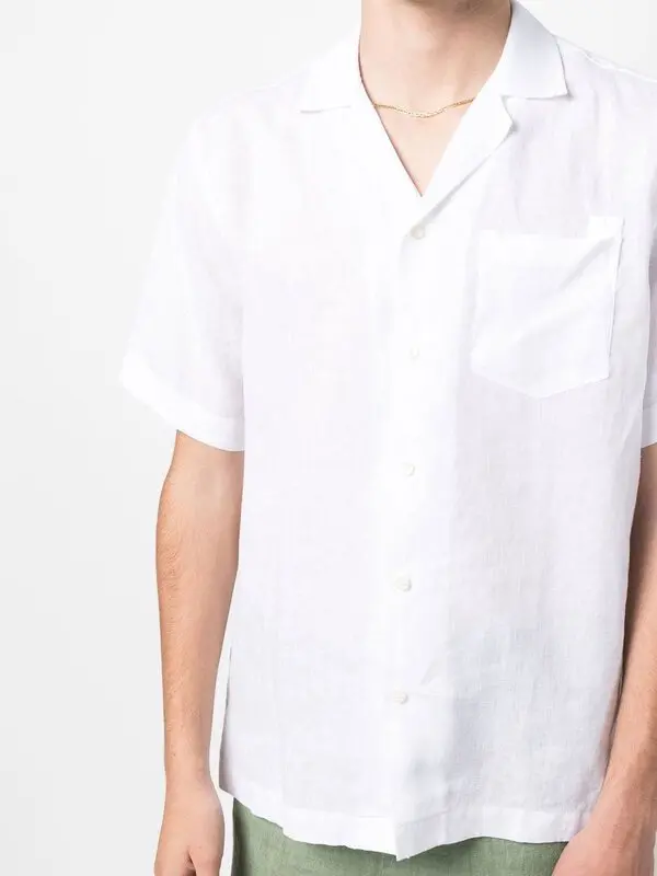 Frescobol Carioca Short-sleeve Linen Shirt - White