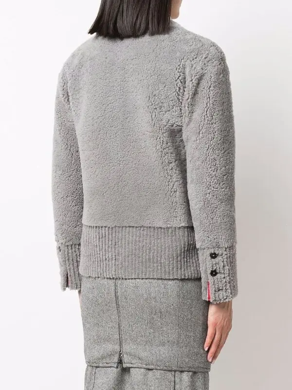 Thom Browne V-neck Shearling Cardigan