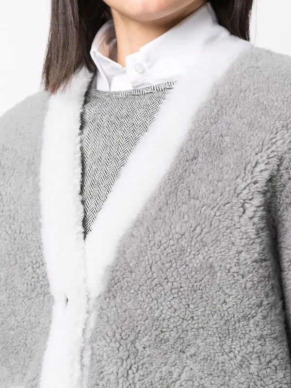 Thom Browne V-neck Shearling Cardigan