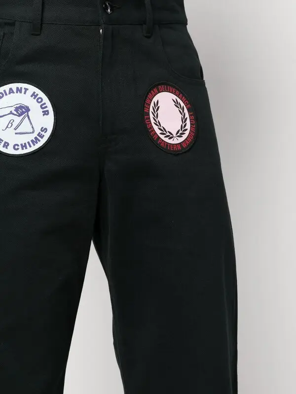 Raf Simons X Fred Perry Wide Leg Trousers In Black - 31% Off