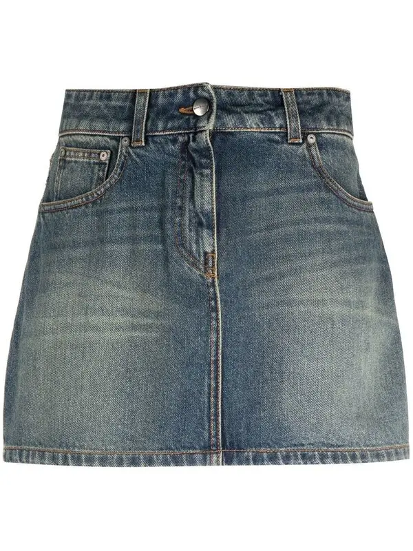 Palm Angels Star-motif Denim Mini Skirt