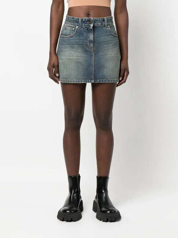 Palm Angels Star-motif Denim Mini Skirt