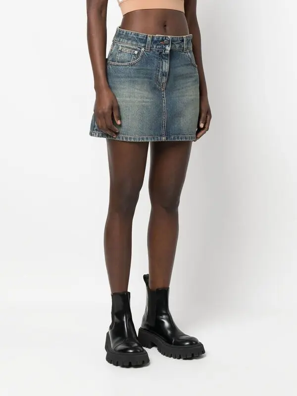 Palm Angels Star-motif Denim Mini Skirt