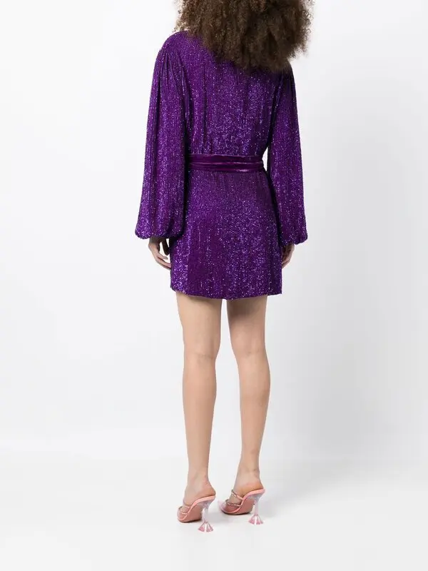 Retrofete Gabrielle Sequin-embellished Wrap Dress - Purple
