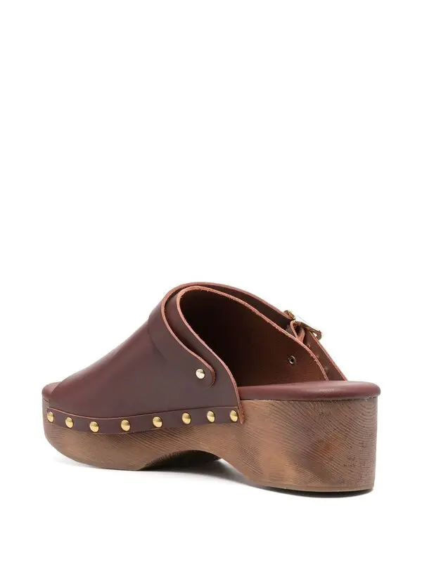 ANCIENT GREEK SANDALS Buckled Leather Clogs