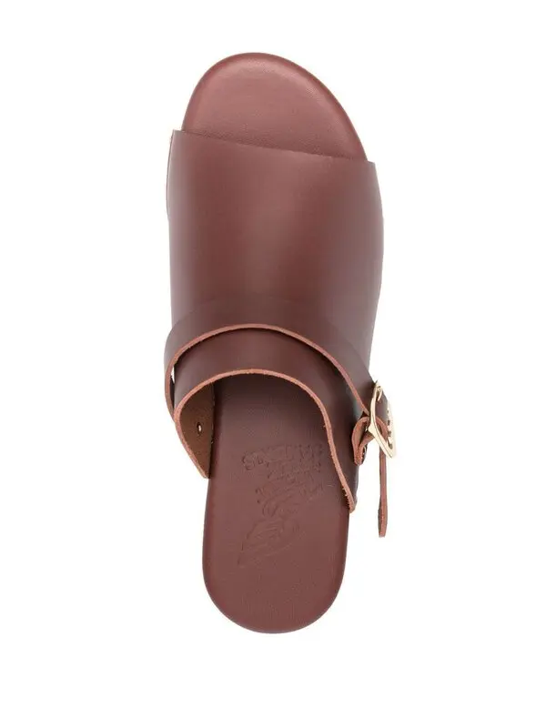 ANCIENT GREEK SANDALS Buckled Leather Clogs