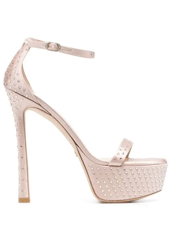 STUART WEITZMAN 150mm Rhinestone Platform Sandals - Pink