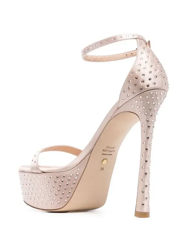 STUART WEITZMAN 150mm Rhinestone Platform Sandals - Pink