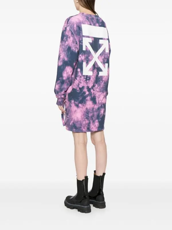 Off-White Arrows Tie-dye Sweatshirt Dress