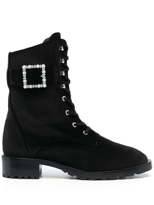 STUART WEITZMAN 40mm Buckle-fastening Lace-up Boots