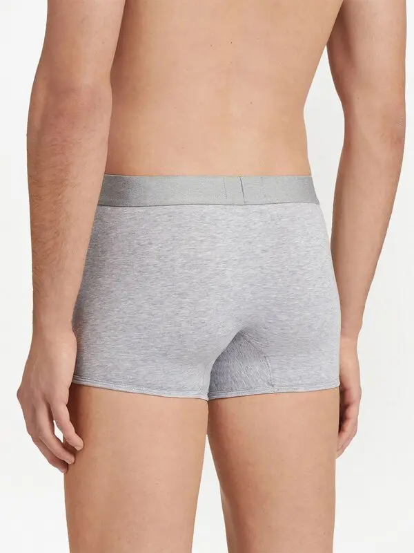 Zegna Logo-waistband Cotton Boxers - Grey