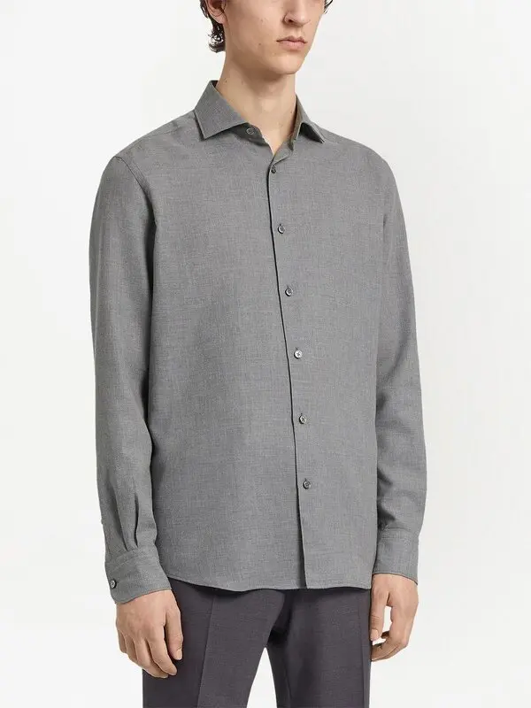 Zegna Cashco Long-sleeve Shirt - Grey