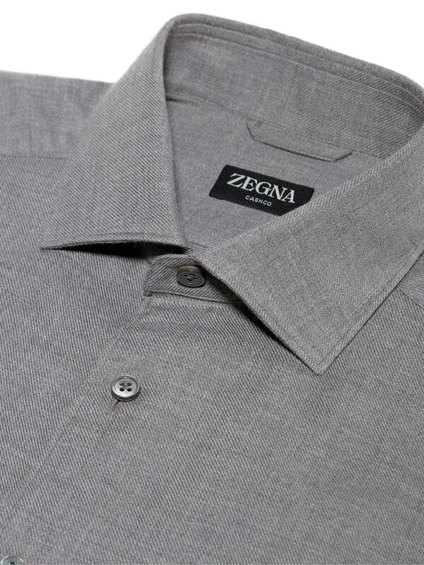 Zegna Cashco Long-sleeve Shirt - Grey