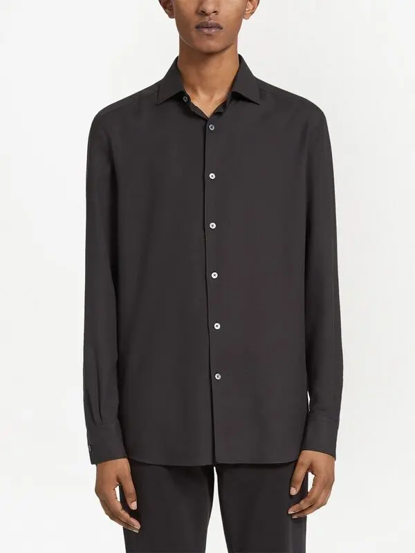Zegna Cashco Long-sleeve Shirt - Black