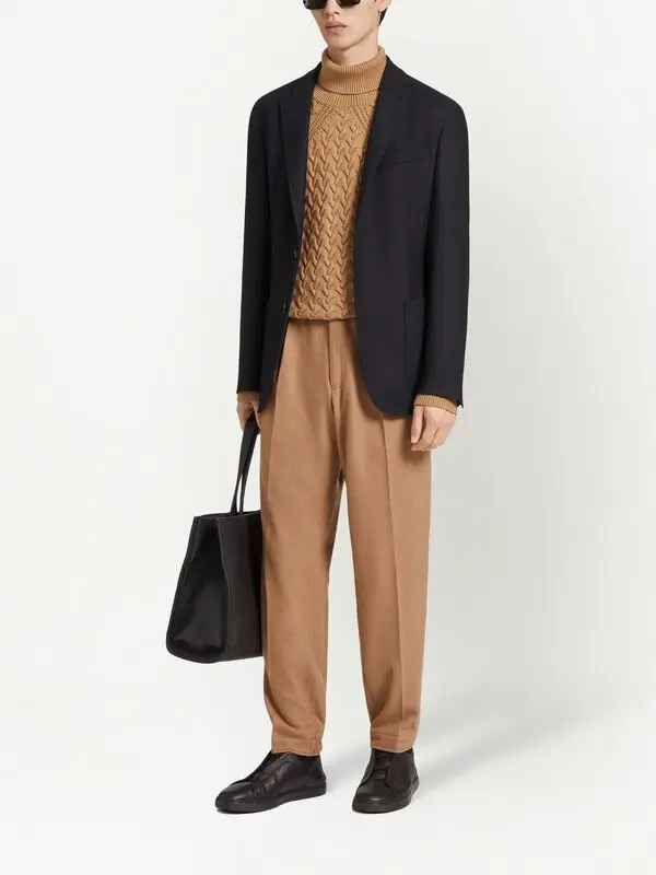 Zegna Trofeo Single-breasted Cashmere Jacket - Black