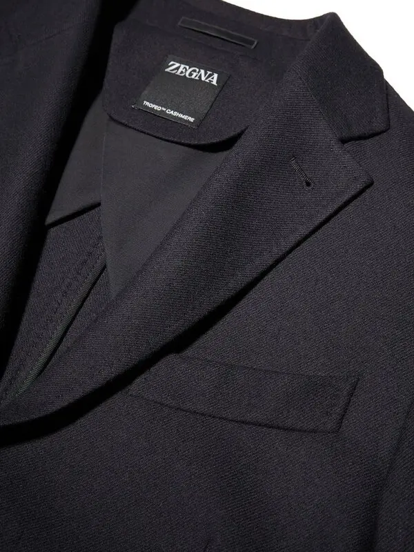 Zegna Trofeo Single-breasted Cashmere Jacket - Black