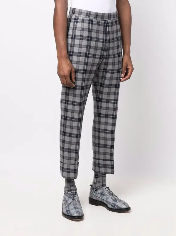 Thom Browne Tartan Cropped Trousers