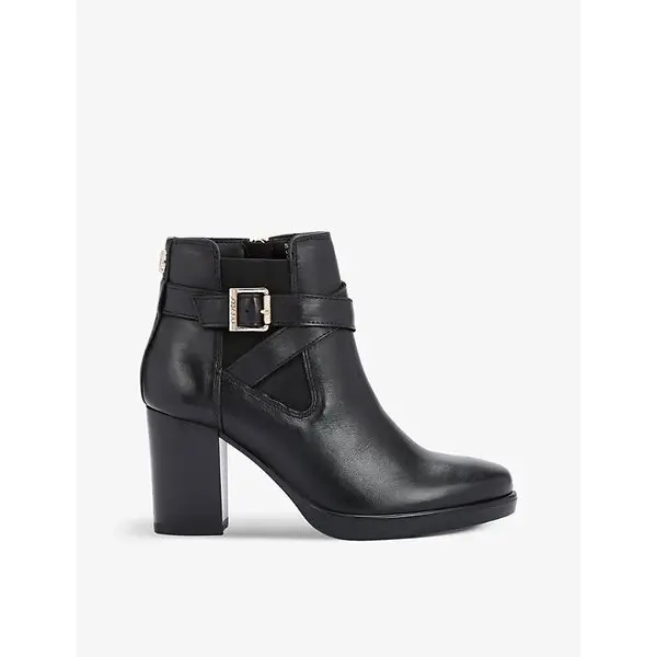 Carvela Buckle-detail Leather Ankle Boots - Black