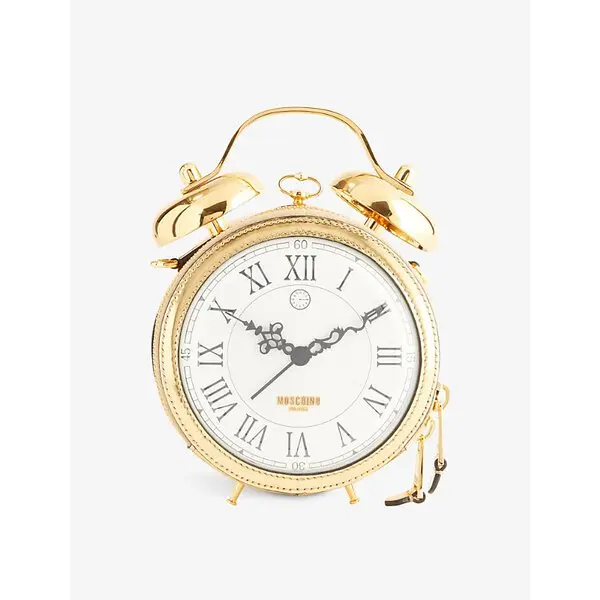 Moschino Alarm Clock Metallic-leather Cross-body Bag