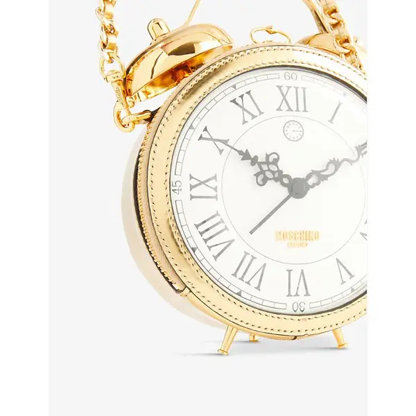 Moschino Alarm Clock Metallic-leather Cross-body Bag