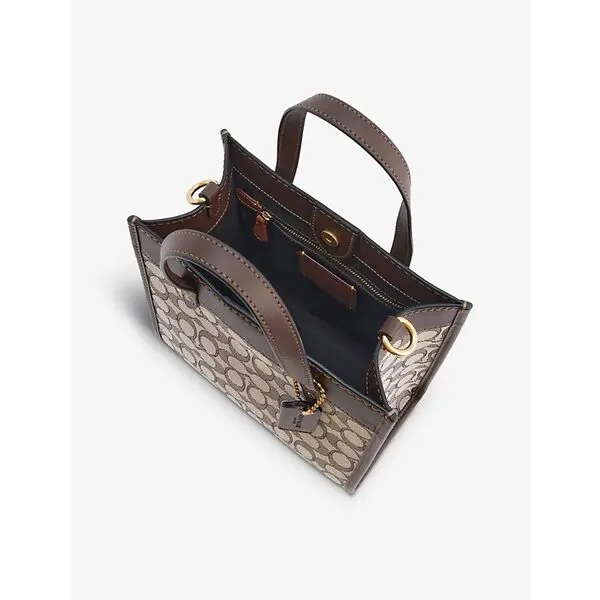 COACH Logo-print Jacquard And Leather Tote Bag