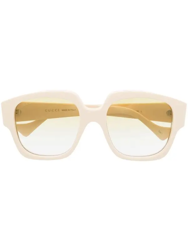 Gucci Square-frame Tinted Sunglasses - White