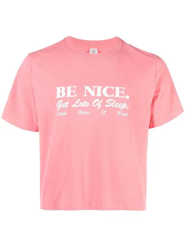 SPORTY & RICH Be Nice Print Cropped T-shirt