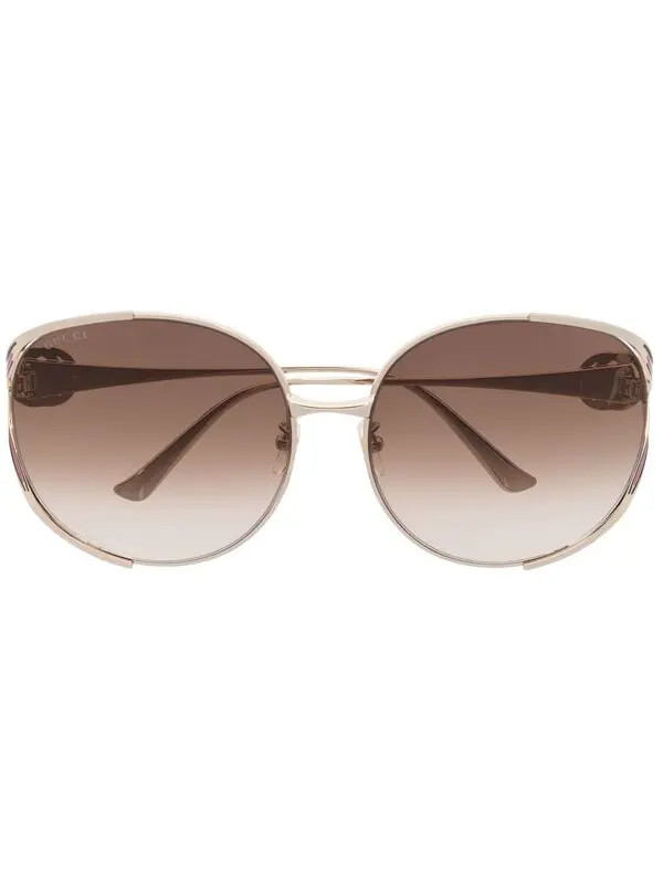 Gucci Interlocking G Oversized Sunglasses - Gold