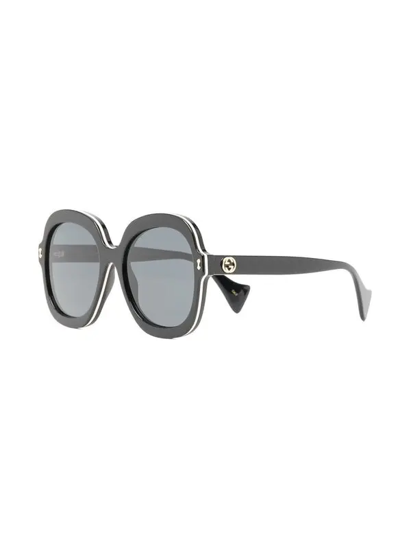 Gucci Logo-plaque Sunglasses - Black