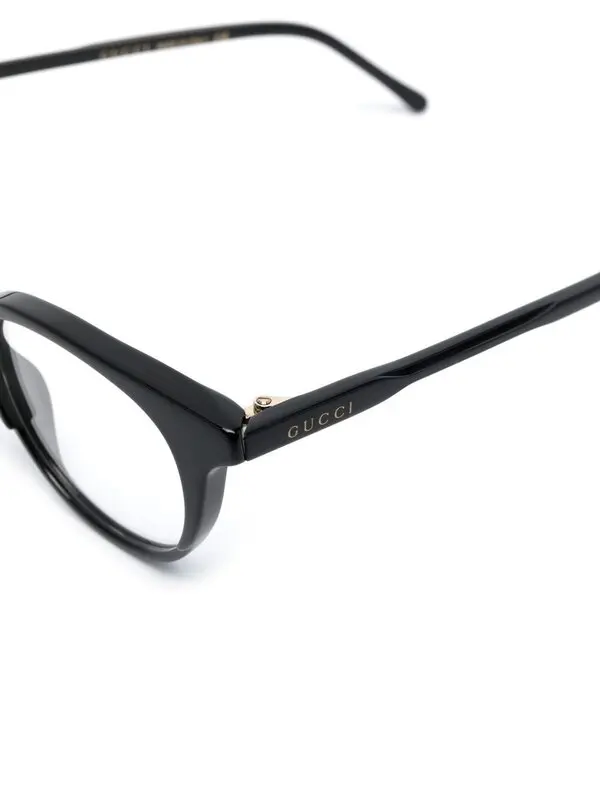 Gucci Round Frame Optical Glasses - Black