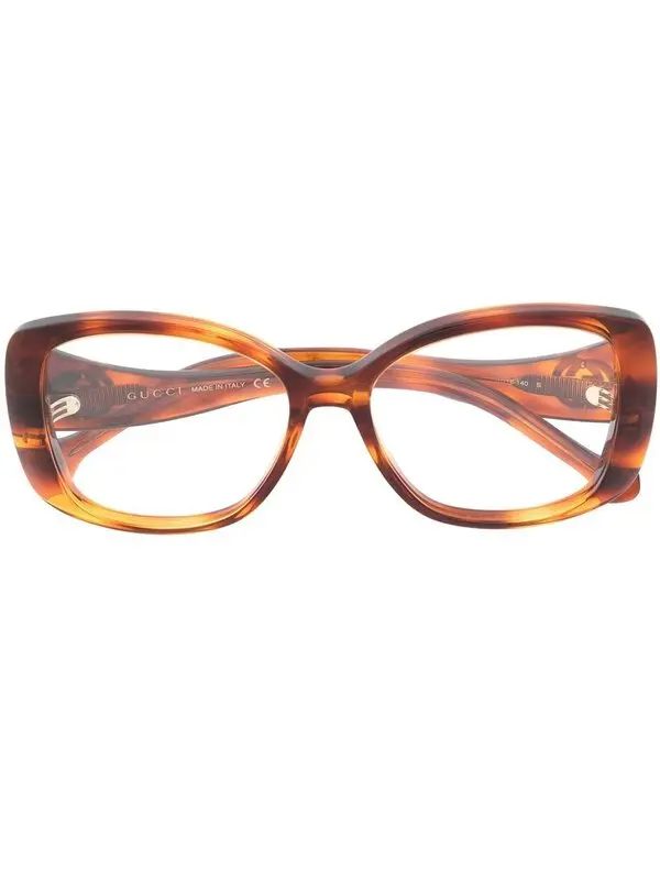 Gucci Square Frame Glasses - Brown