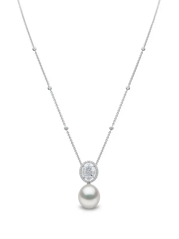 Yoko London 18kt White Gold South Sea Pearl And Diamond Necklace - Silver