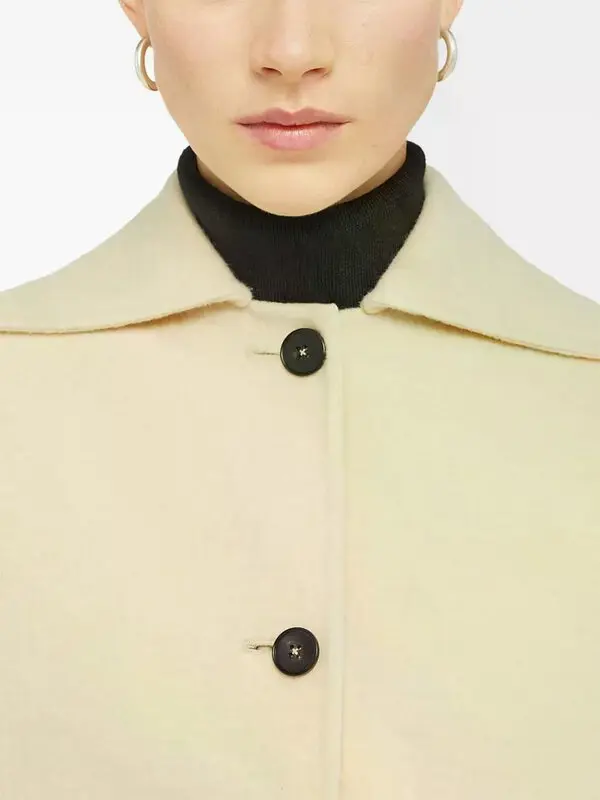 JIL SANDER Single-breasted Virgin Wool Coat - Neutrals